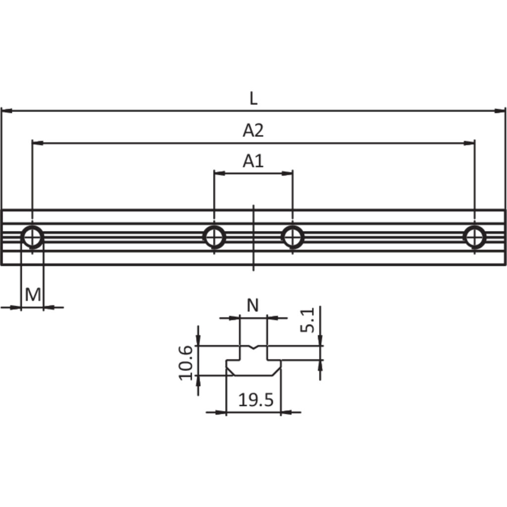 Streckenverbinder 180 B, Nut 10 (Set) - LP Montagetechnik GmbH