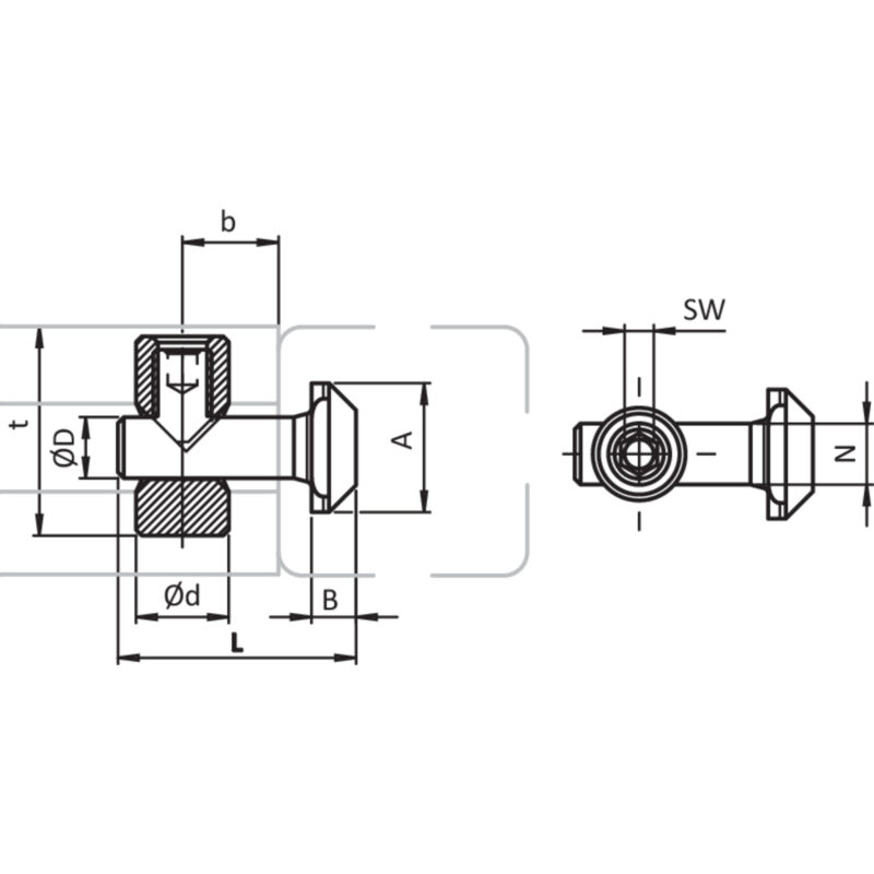 Zentralverbinder B, Nut 6 - LP Montagetechnik GmbH