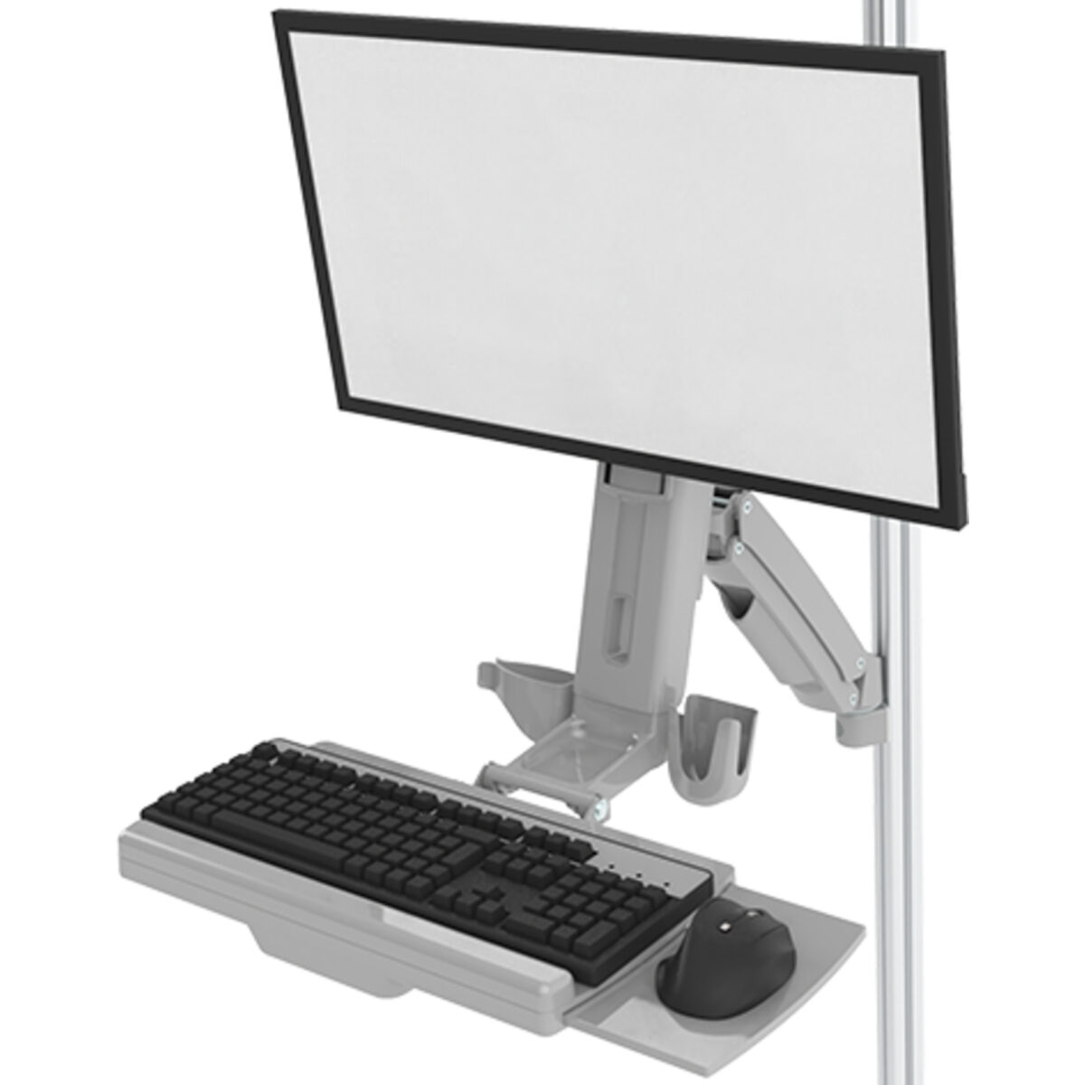 Monitor Arbeitsplatz SIT / STAND 4 Achsen, Profilbefestigung 40 (Set ...
