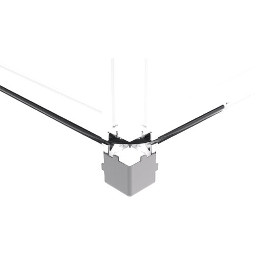 Eckverbinder 40, 3D mit Kabeldurchführung (Set) - LP Montagetechnik GmbH